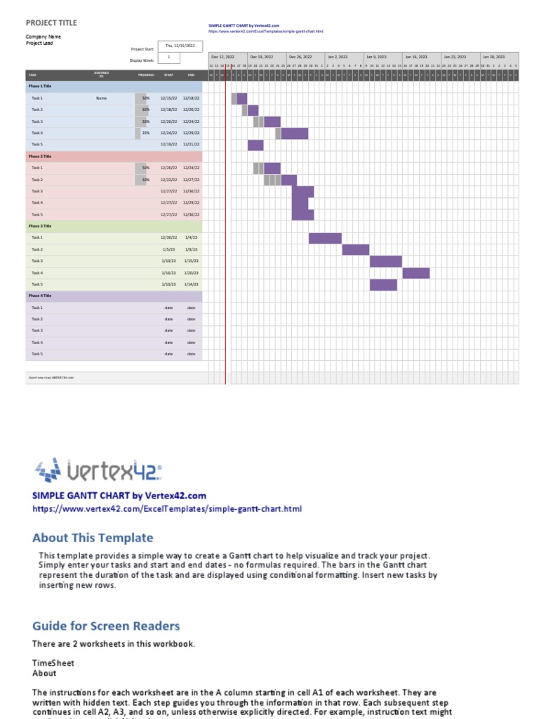 Gantt Chart | PDF | Worksheet