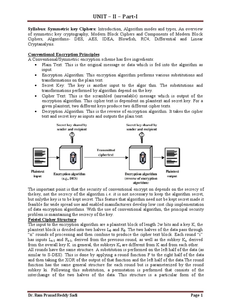 Unit-2 - Part-I | PDF | Cryptanalysis | Cryptography