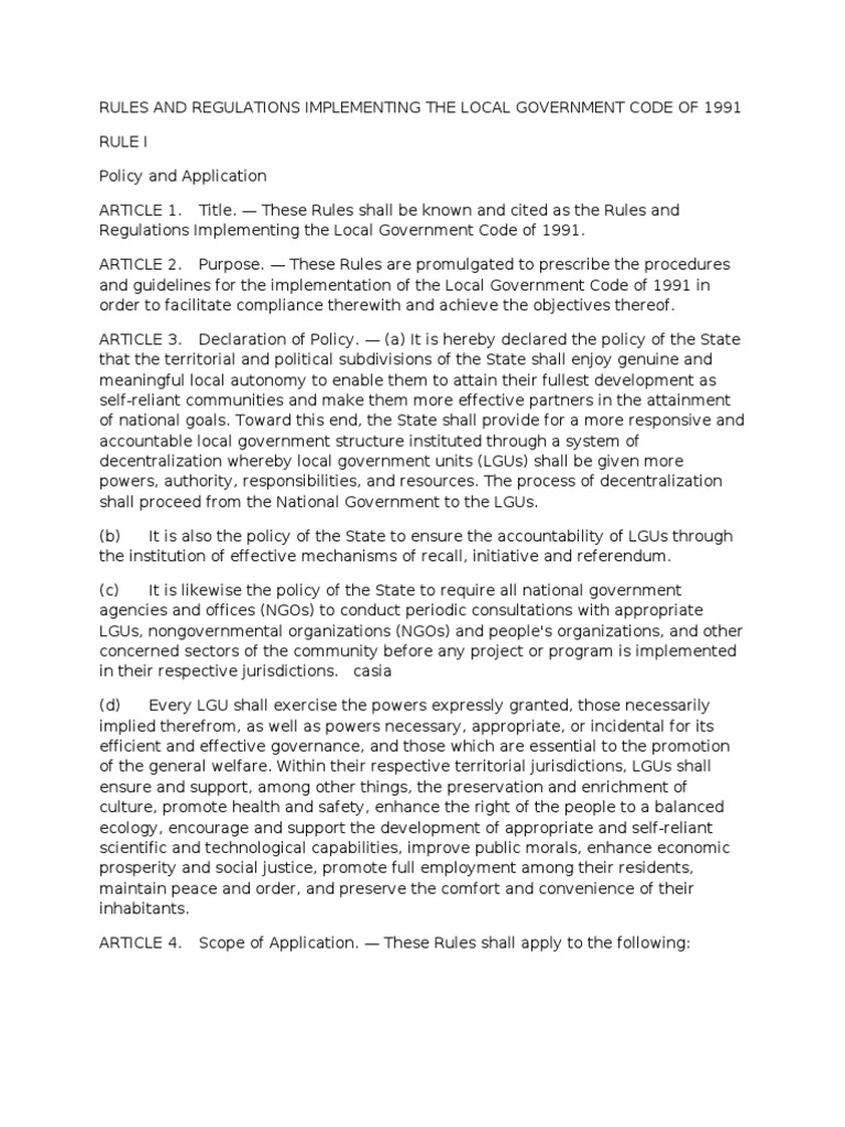 IRR of LGC | PDF | Local Government | Devolution