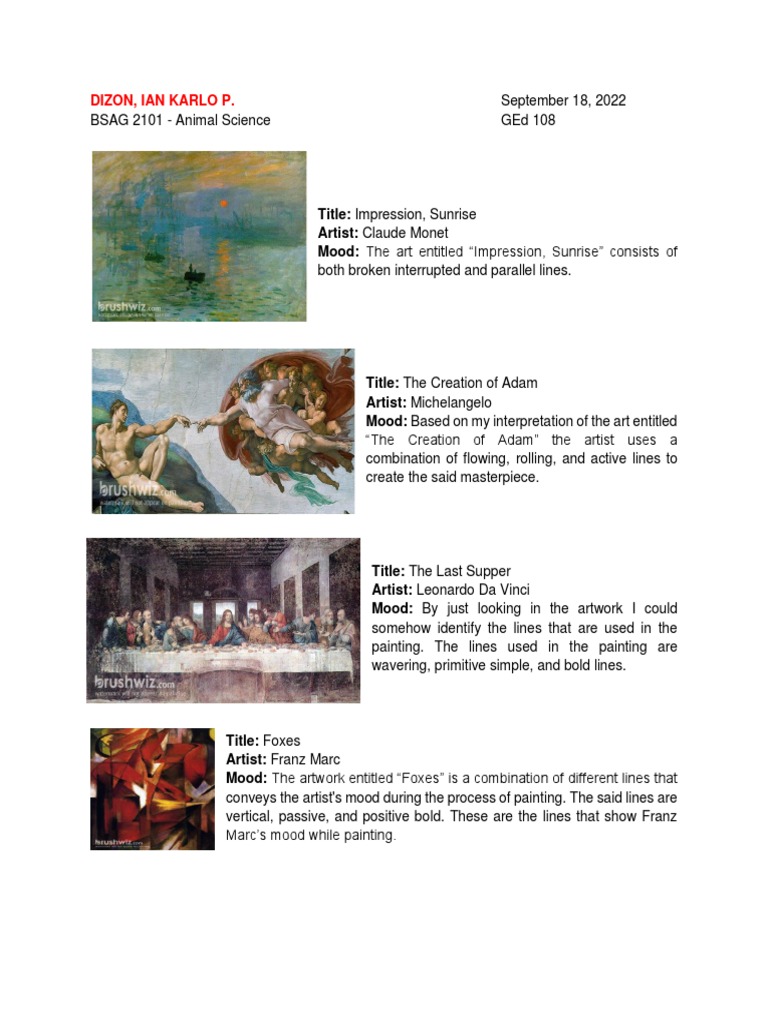 Dizon Mood Lines | PDF | Paintings | The Arts