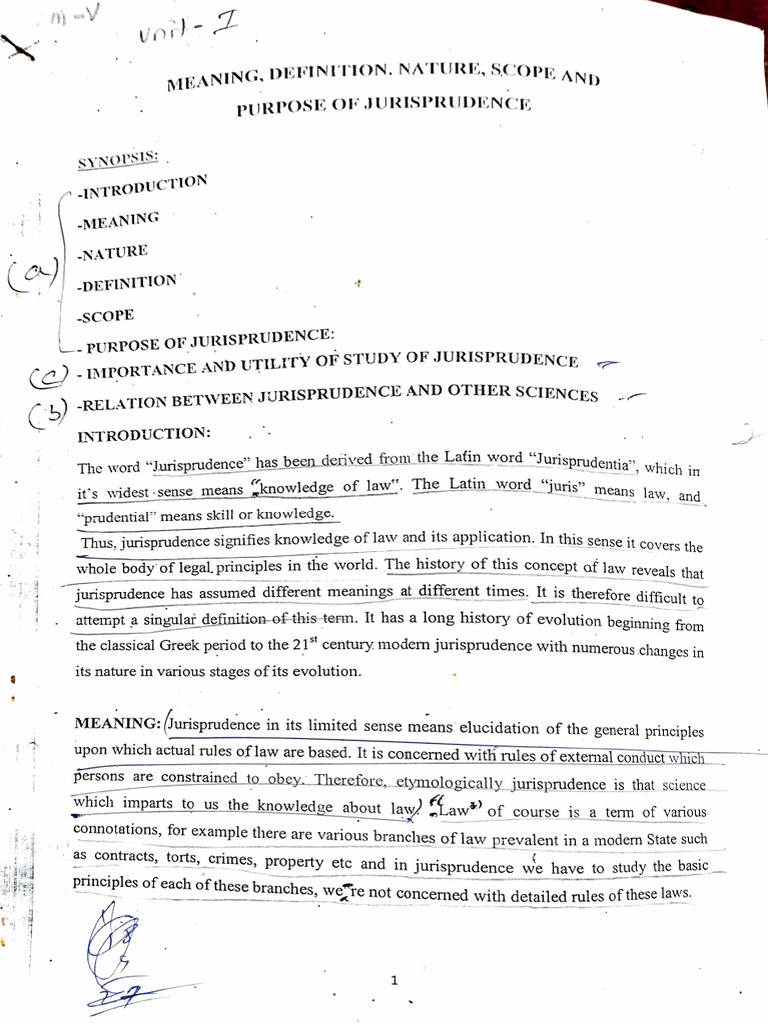 Jurisprudence Meaning Nature Scope | PDF | Jurisprudence | Theory
