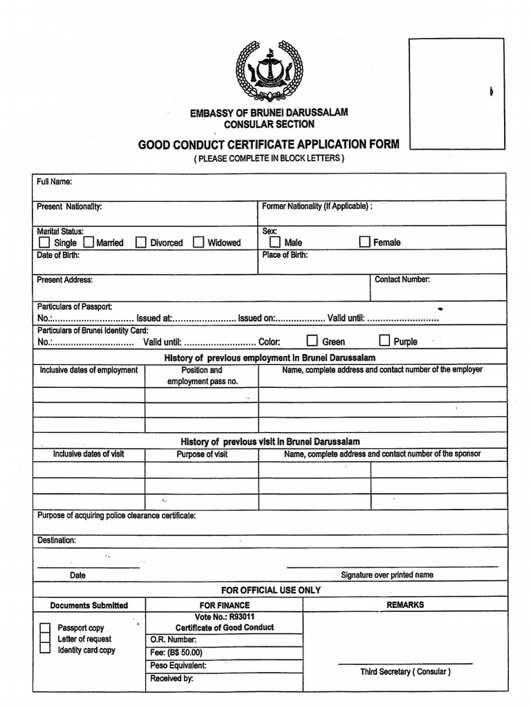 Certificate of Good Conduct | PDF