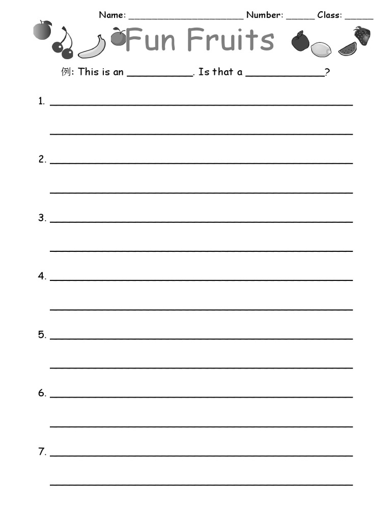 Fun Fruits Worksheet (This Is An Apple) | PDF