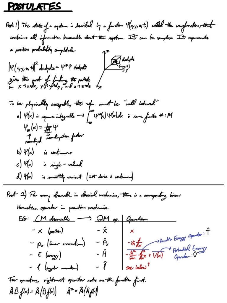 Quantum Mechanics Postulates | PDF | Scientific Method | Epistemology ...