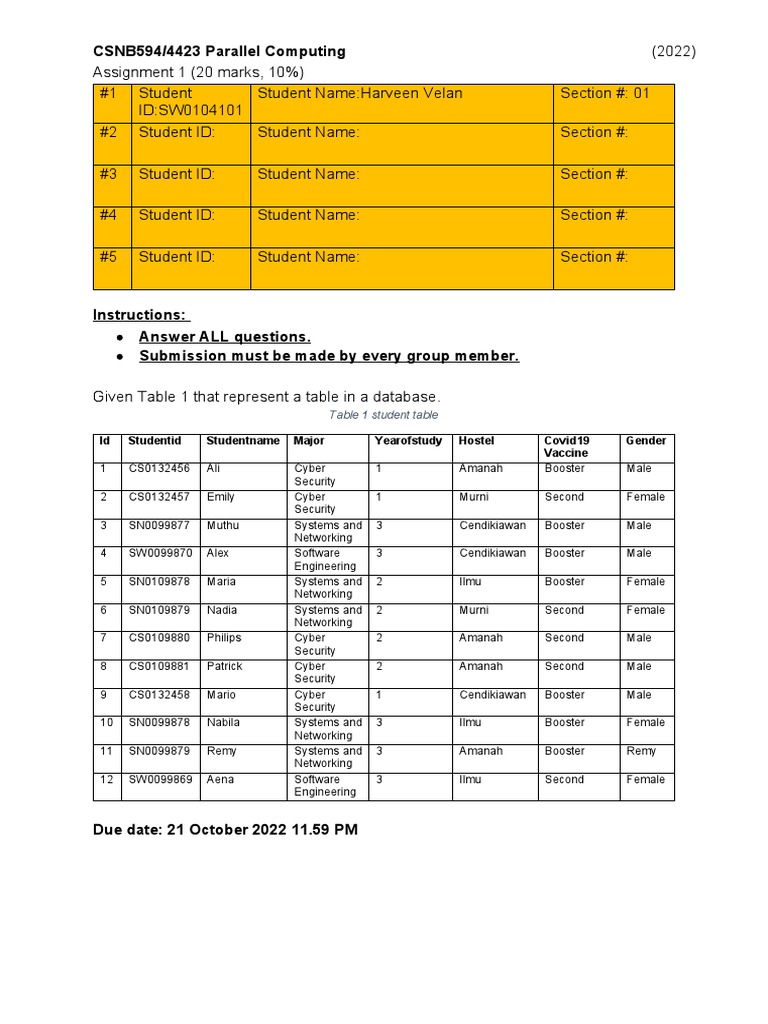 CSNB594 - 4423-Assignment 1 Question | PDF | Computer Programming | Computer Science