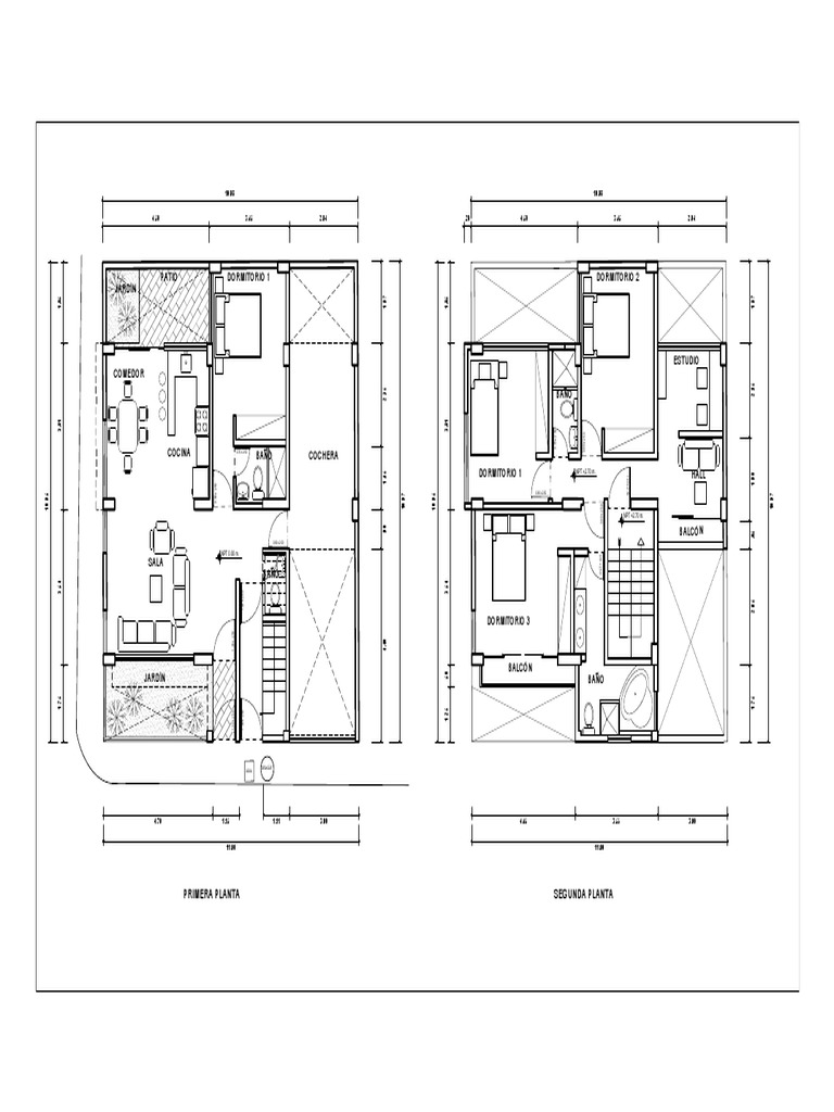 Plano de distribución de una casa unifamiliar | PDF