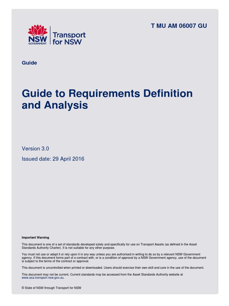 Guide To Requirements Definition and Analysis | PDF | Life Cycle ...