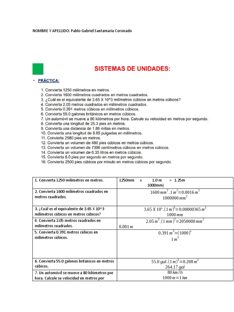Conversión de Unidades | PDF | Volumen | Metrología