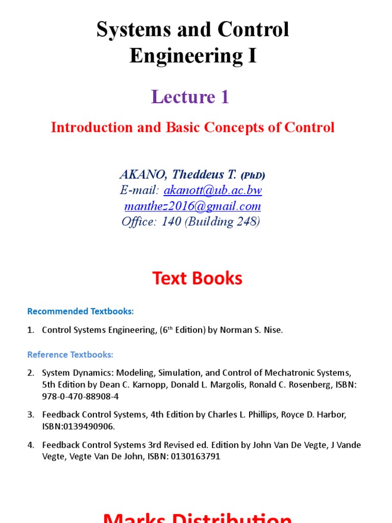 Week 1 - L1 - Introduction and Basic Concepts of Control | PDF ...