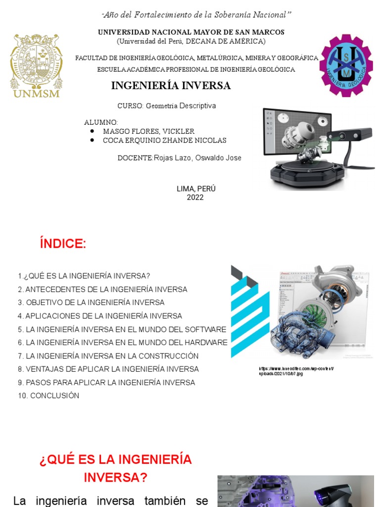 Presentacion de La Ingenieria Inversa .Grupo8 | PDF | Ingeniería | Diseño