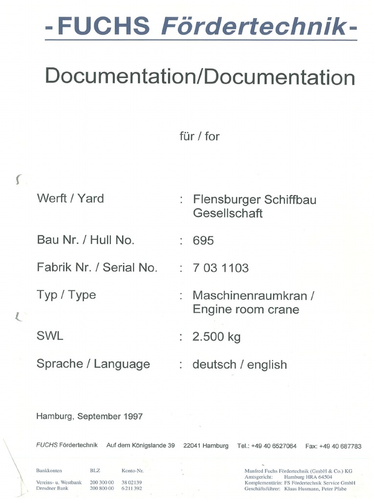 Engine Room Overhead Crane Elect. DWG | PDF