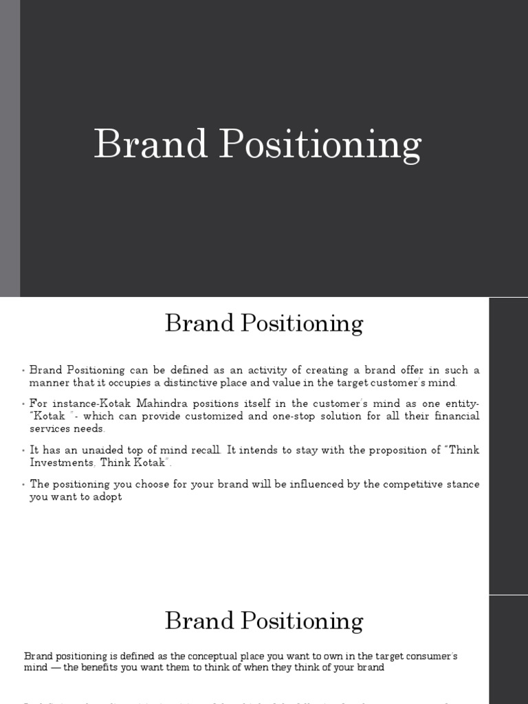 Brand Positioning | PDF | Brand | Competitive Advantage