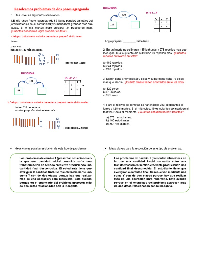 Resolvemos Problemas de Dos Pasos Agregando | PDF
