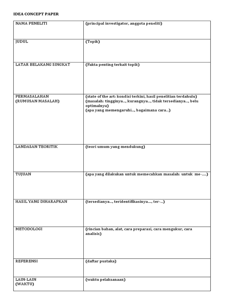 Idea Concept Paper | PDF