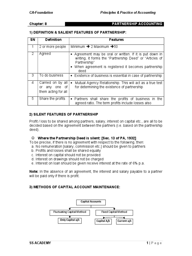 Partnership Accounting Principles Explained | PDF | Debits And Credits ...