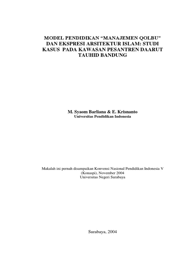 Model Pendidikan Manajemen Qolbu Dan Eks | PDF