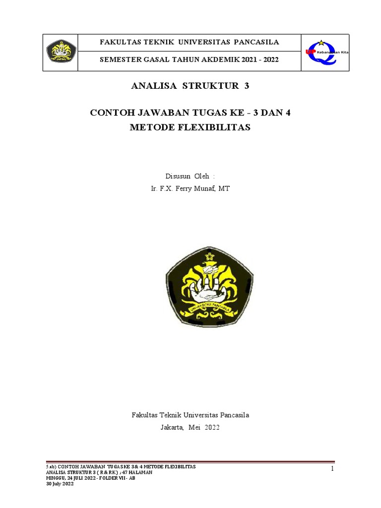 Contoh Jawaban Tugas Metode Flexibilitas | PDF | Teknologi & Rekayasa