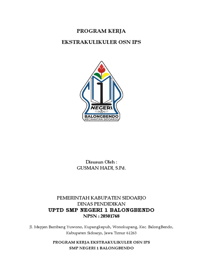 Program Kerja Ekstrakurikuler OSN IPS | PDF