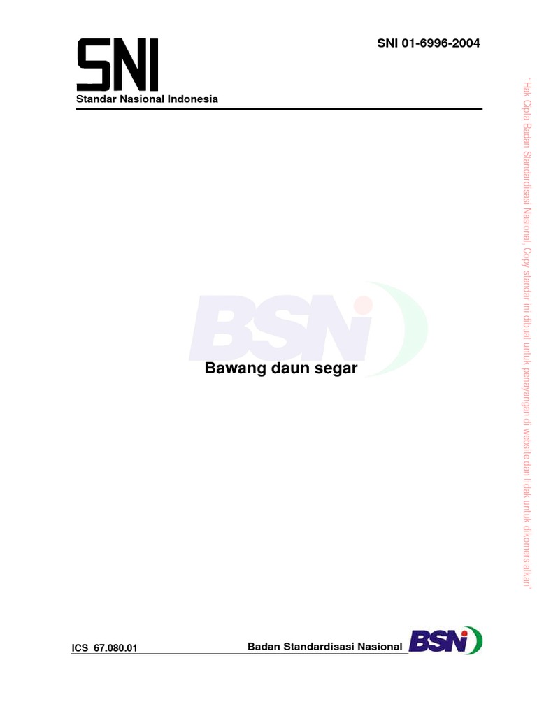Bawang Daun Segar 27336 - SNI - 01-6996-2004 | PDF