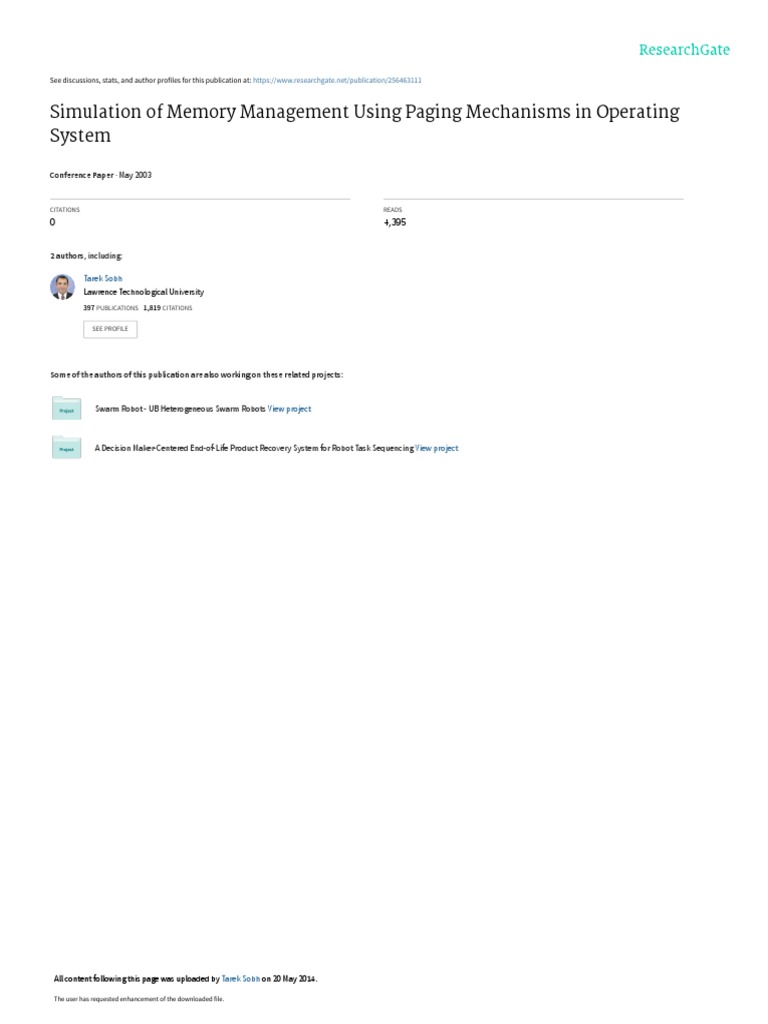 Simulationof Memory Management Using Paging Mechanismsin Operating System CP | PDF | Scheduling ...