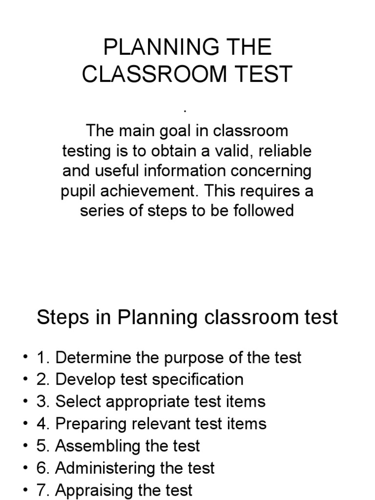 Planning The Classroom Test Pdf Multiple Choice Question 9399