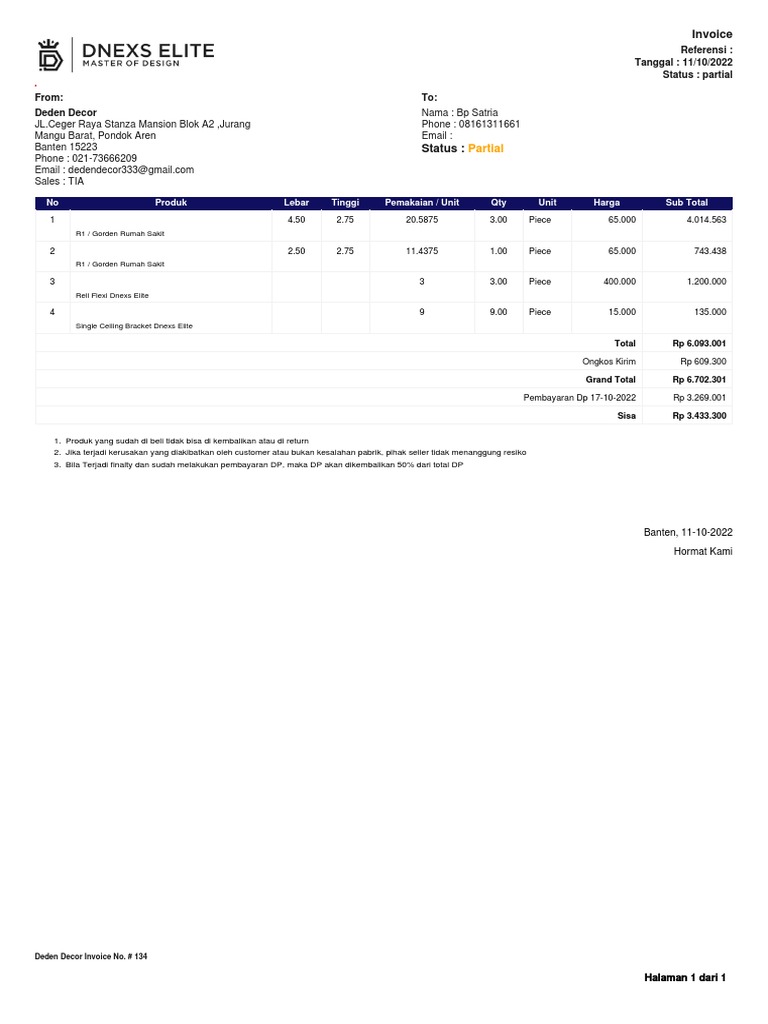 Invoice BP Satria 281022 New | PDF