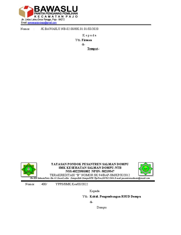 SAMPU AMPLOP Diketik | PDF