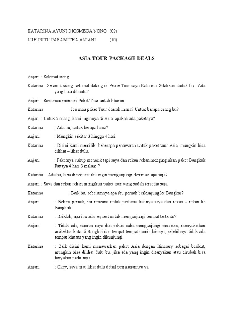 Asia Package Conversation | PDF