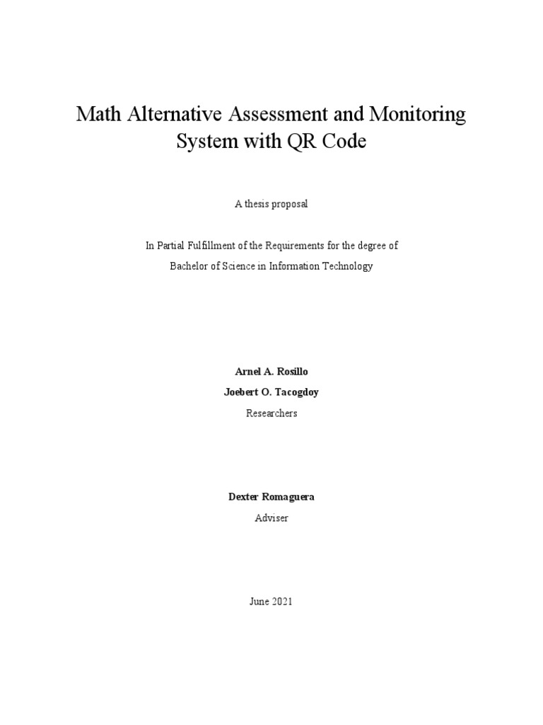 QR Code-Based Math Assessment System | PDF | Qr Code | Educational ...