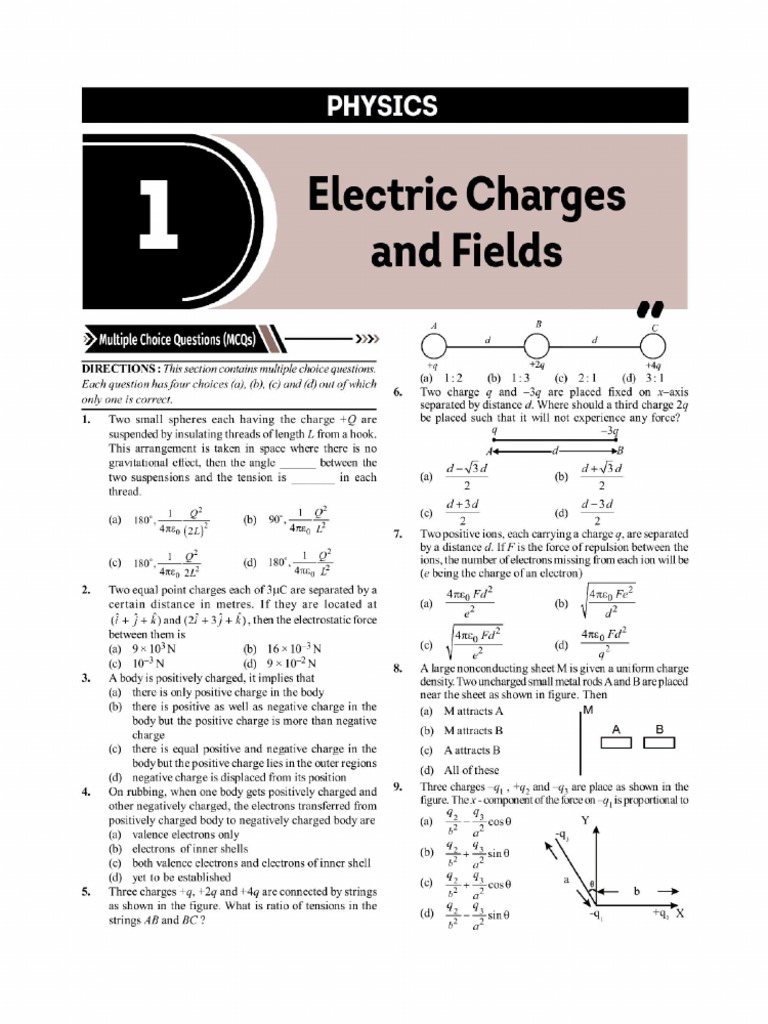 Electric Charges and Fields | PDF Electric Charges and Fields | PDF
