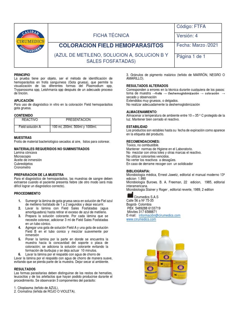 Coloracion Field Hemoparasitos | PDF