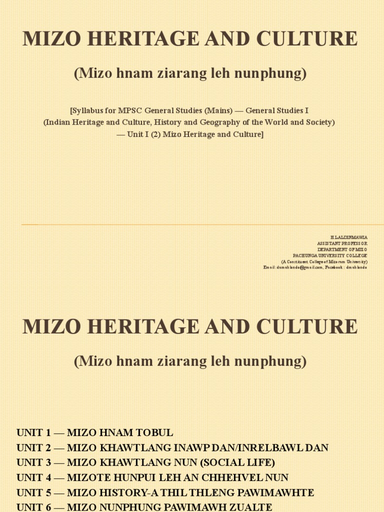 Mizo Heritage and Culture Overview | PDF | Ethnicity | Demographics Of ...