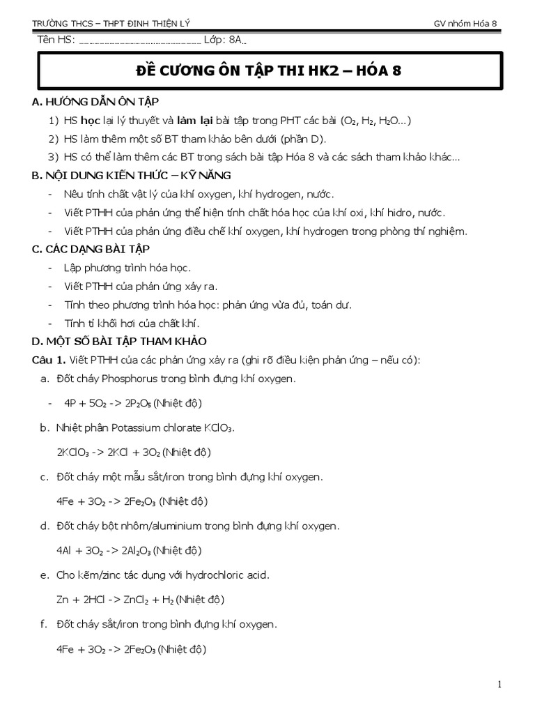 2122 - HK2 - de Cuong Hoa 8 | PDF