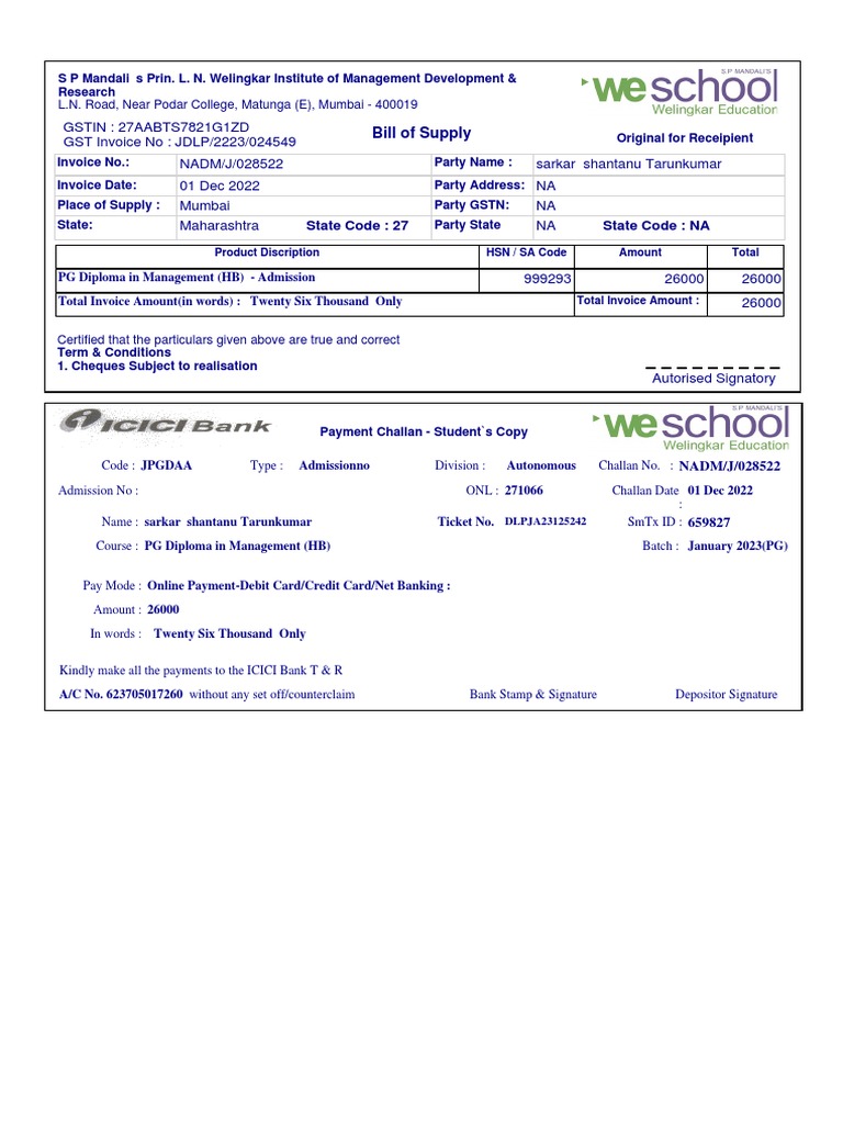 Challan Print | PDF | Cheque | Payments
