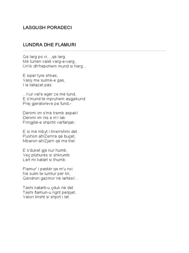 Lundra Dhe Flamuri | PDF
