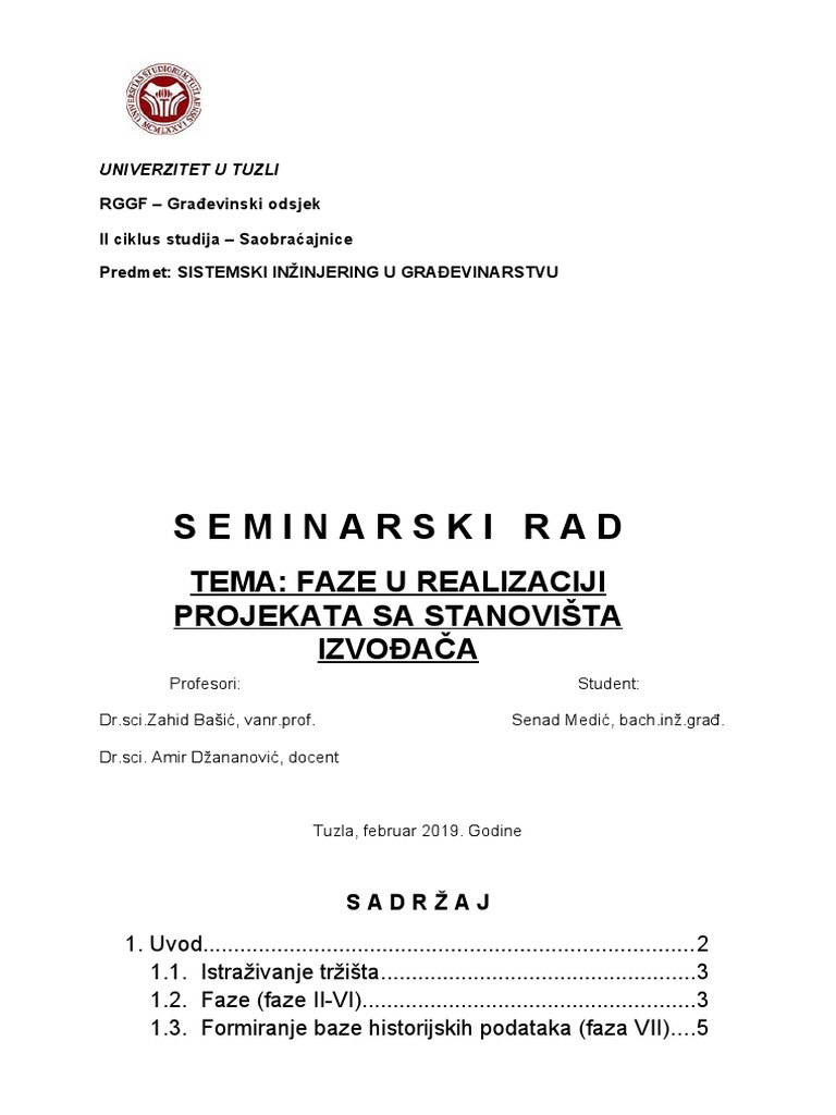 Sistemski Inženjering - Seminarski | PDF