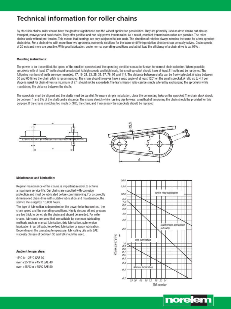Technical Information For Roller Chains en | PDF | Lubricant ...