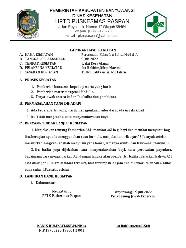 LHK Kelas Ibu Balita | PDF