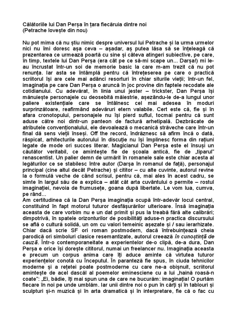 Dan Persa Calatoria | PDF