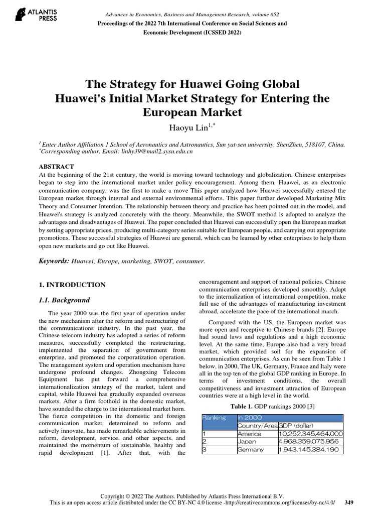 The Strategy For Huawei Going Global Huawei's Initial Market Strategy ...