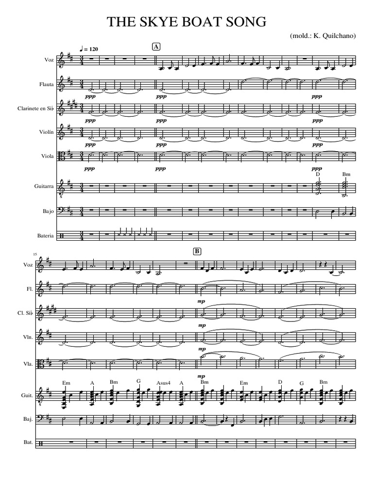 01the Skye Boat Song 2022-10-05-Partitura - y - Partes | PDF