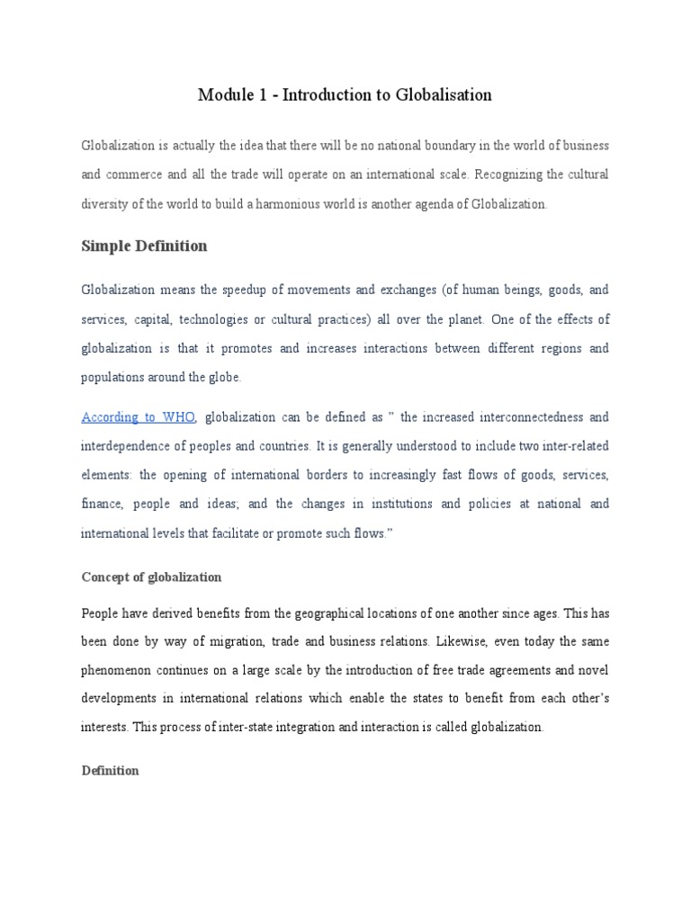 Module 1 - 5 Notes | PDF | Globalization | Marketing