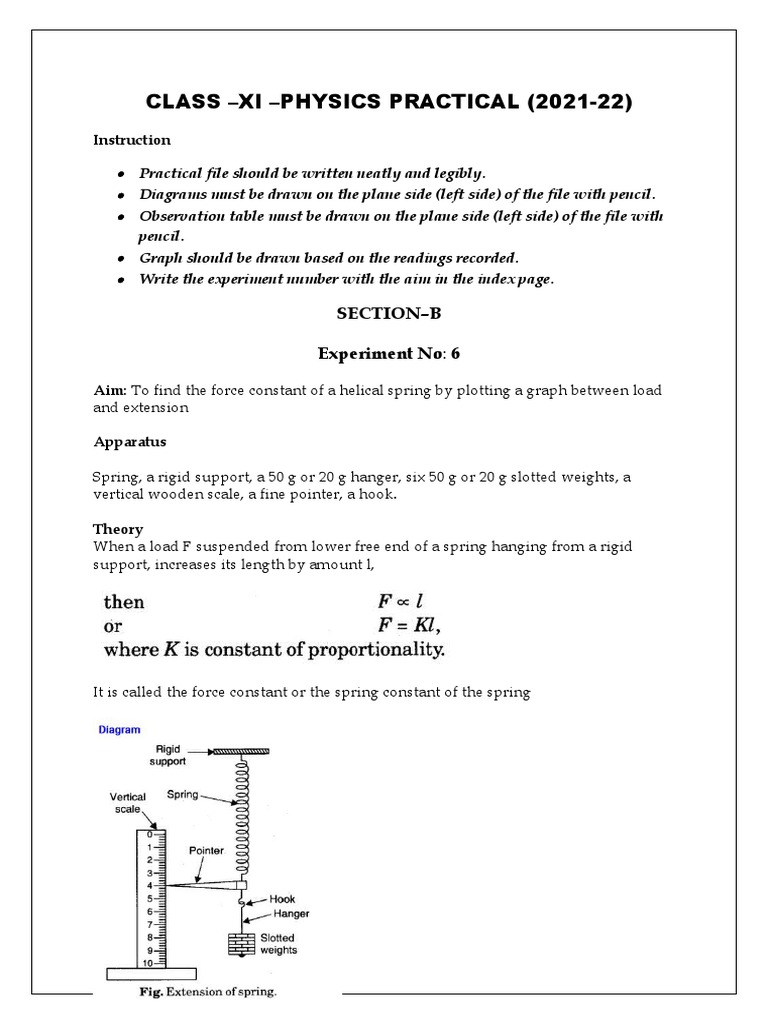 Physics Practicals 202122 | PDF | Liquids | Temperature