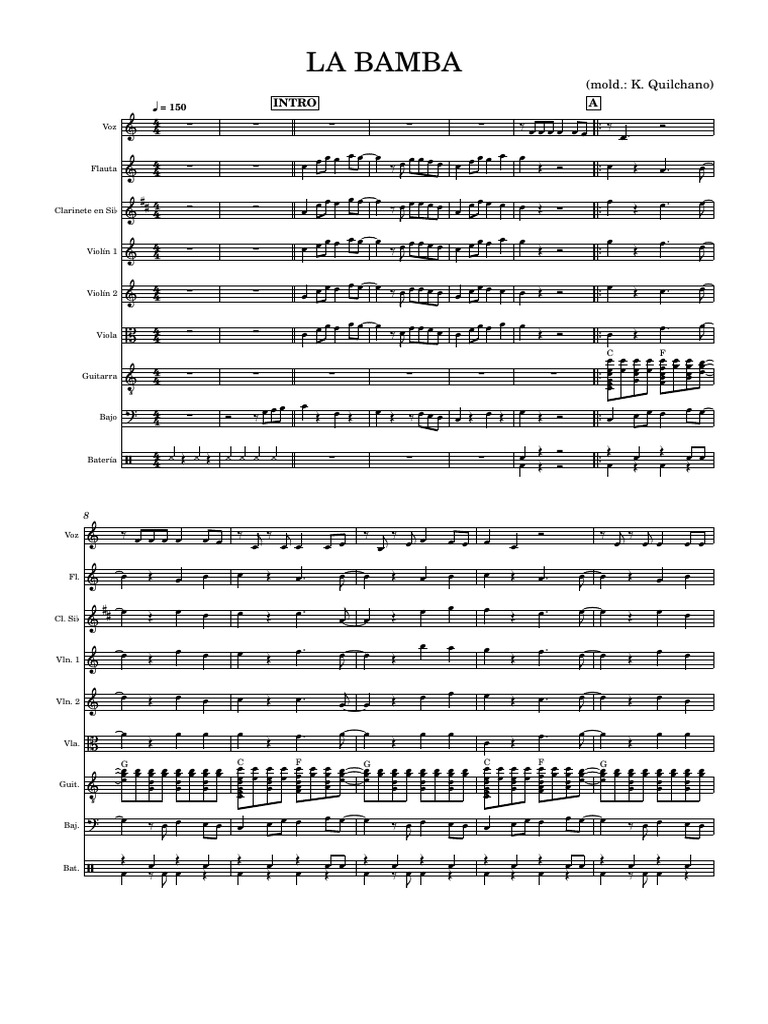 13 La Bamba C 2022-12-10-Partitura - y - Partes | PDF