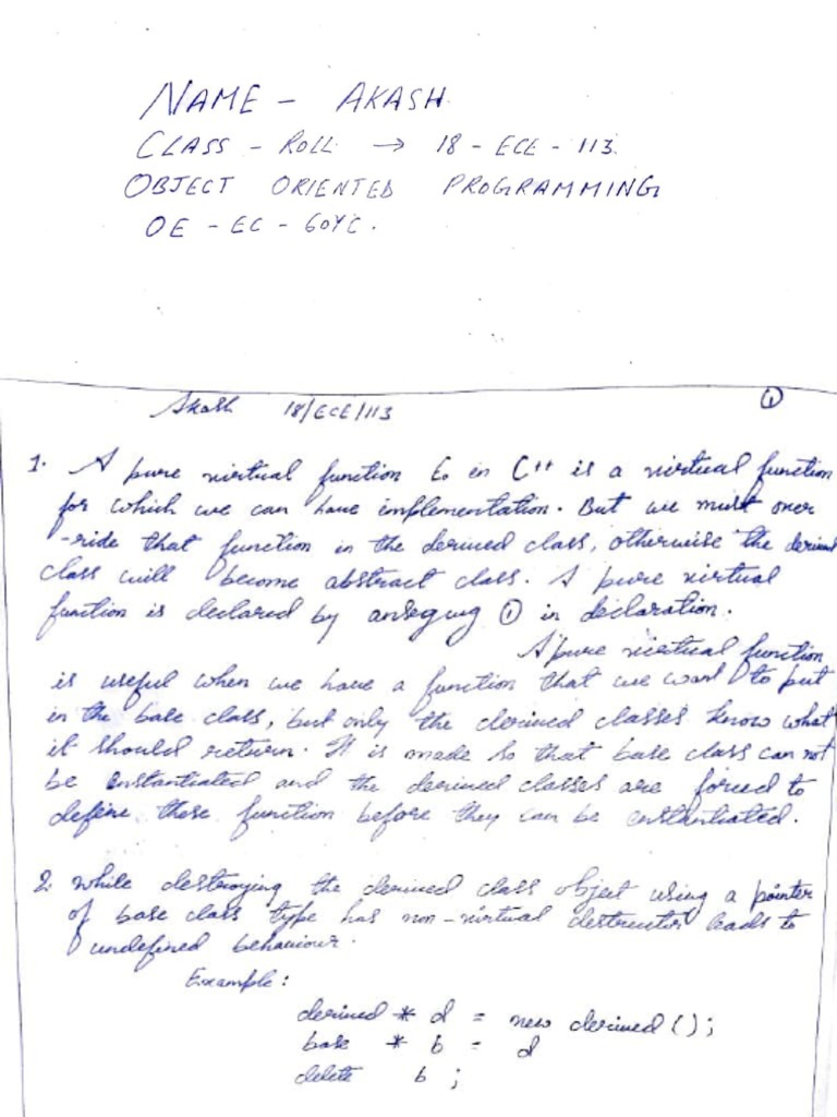 Akash (18 ECE 113) .Oop | PDF