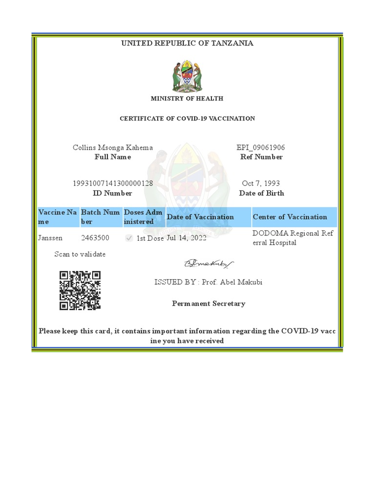 Covid Vaccine Certificate | PDF