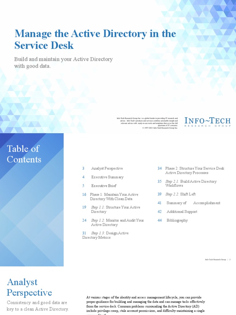 It Manage The Active Directory in The Service Desk V1 | PDF | Active ...