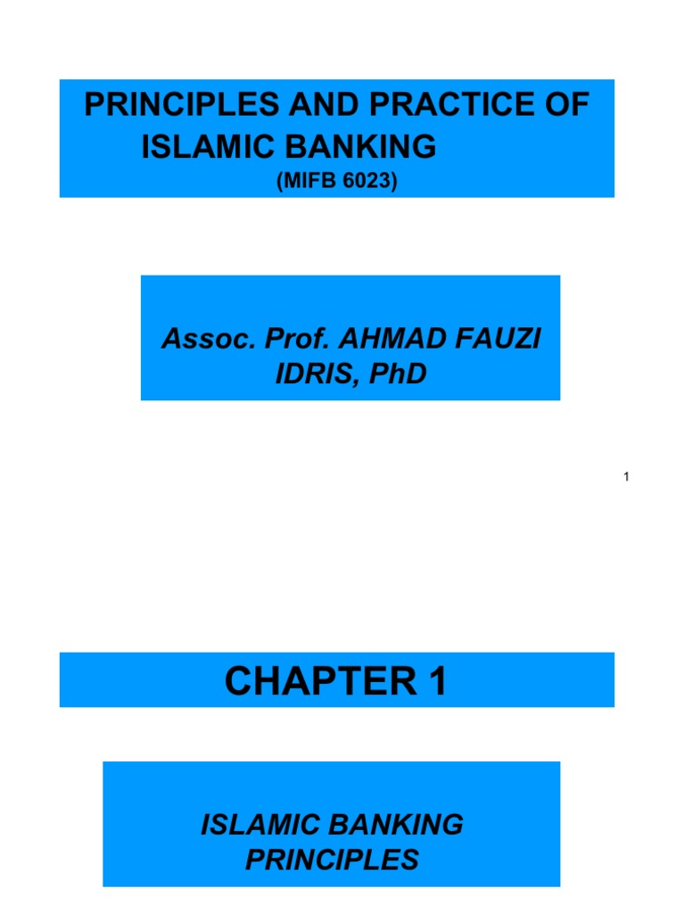 Chapter 1 - Islamic Banking Principles | PDF | Islamic Banking And Finance | Sharia