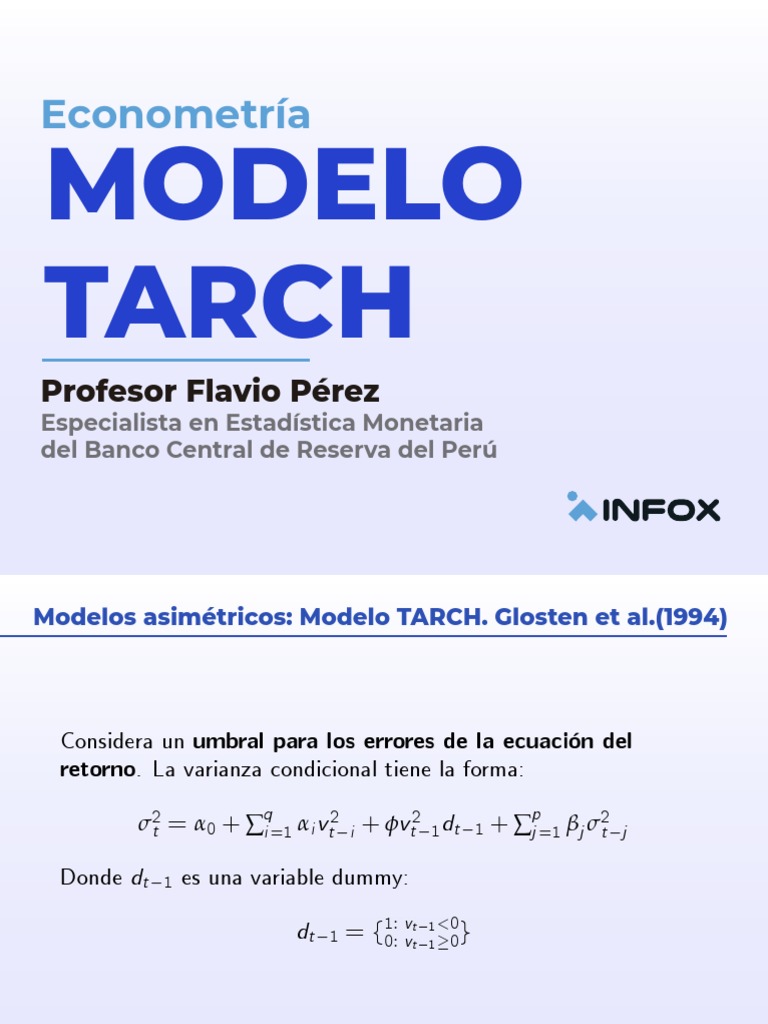 Modelo TARCH en Econometría | PDF | Finanzas y dinero