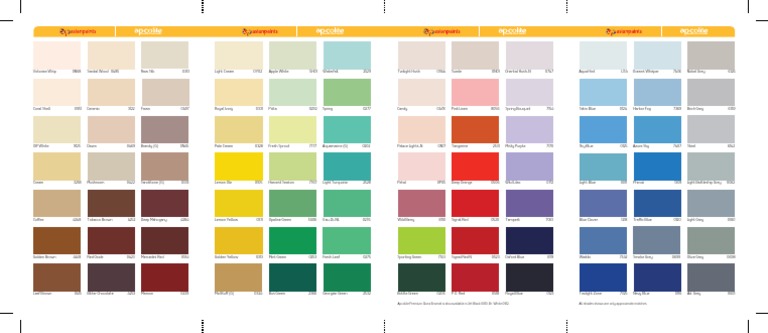 Duco and Epoxy Paint Shade Card | PDF | Color | Artistic Techniques